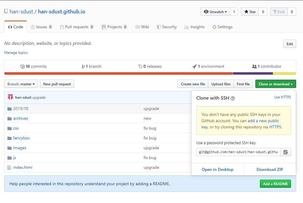 用 Github.io 和 Hexo 创建你的第一个博客 | Han from SDUST